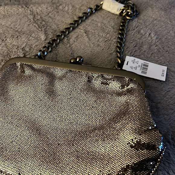 Express | Bags | Gold Glitter Crossbody Bag Brand New Gold Side From ...